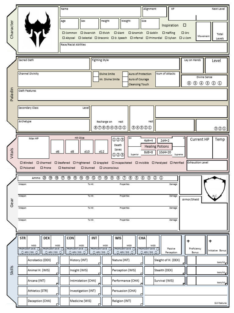 5e Character Sheets | PDF