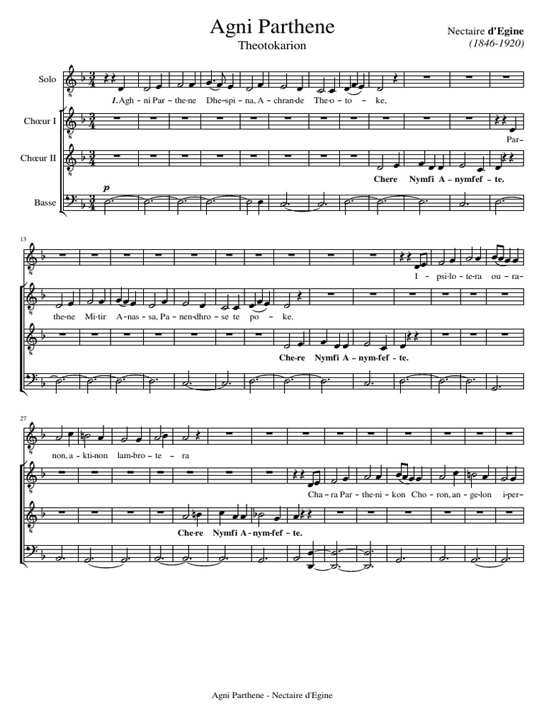 Agni Parthene - Nectaire D'égine | PDF