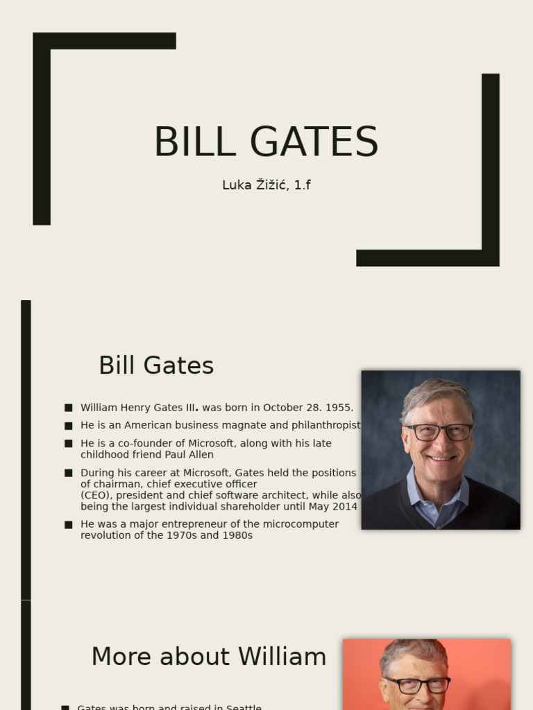 Bill Gates, Presentation | PDF
