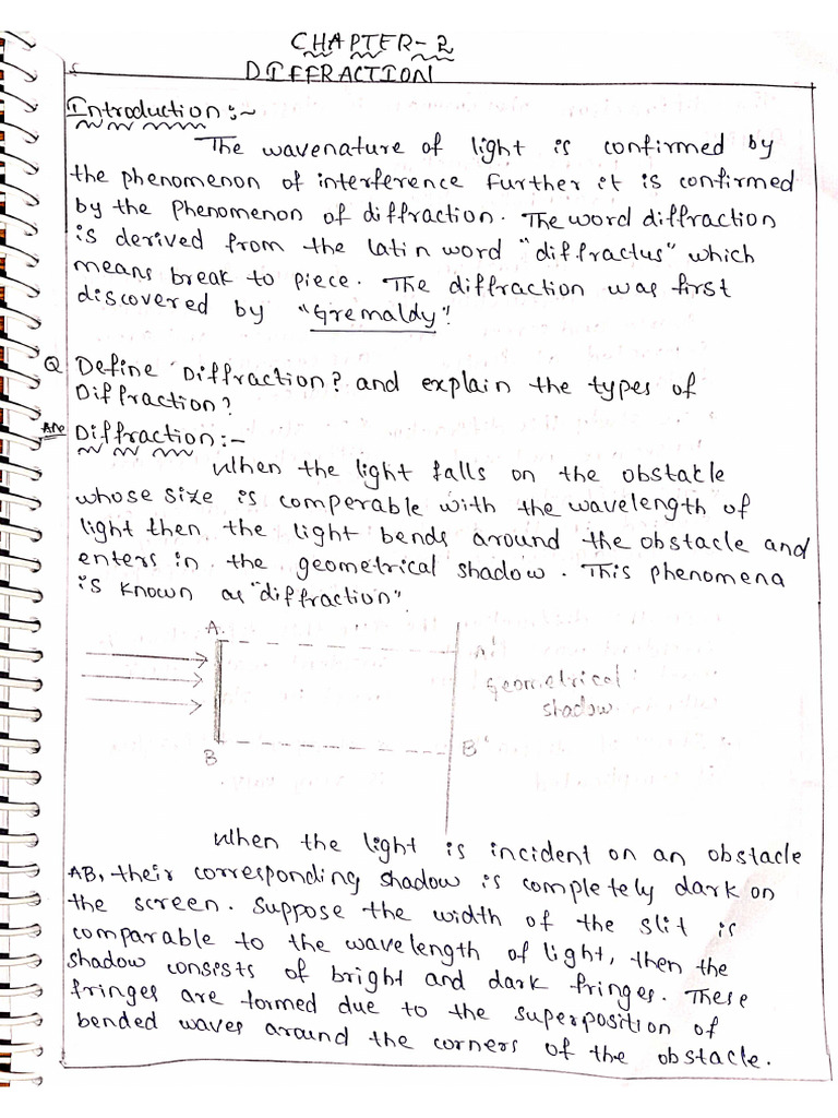 Chapter - 2 DIFRACTION | PDF