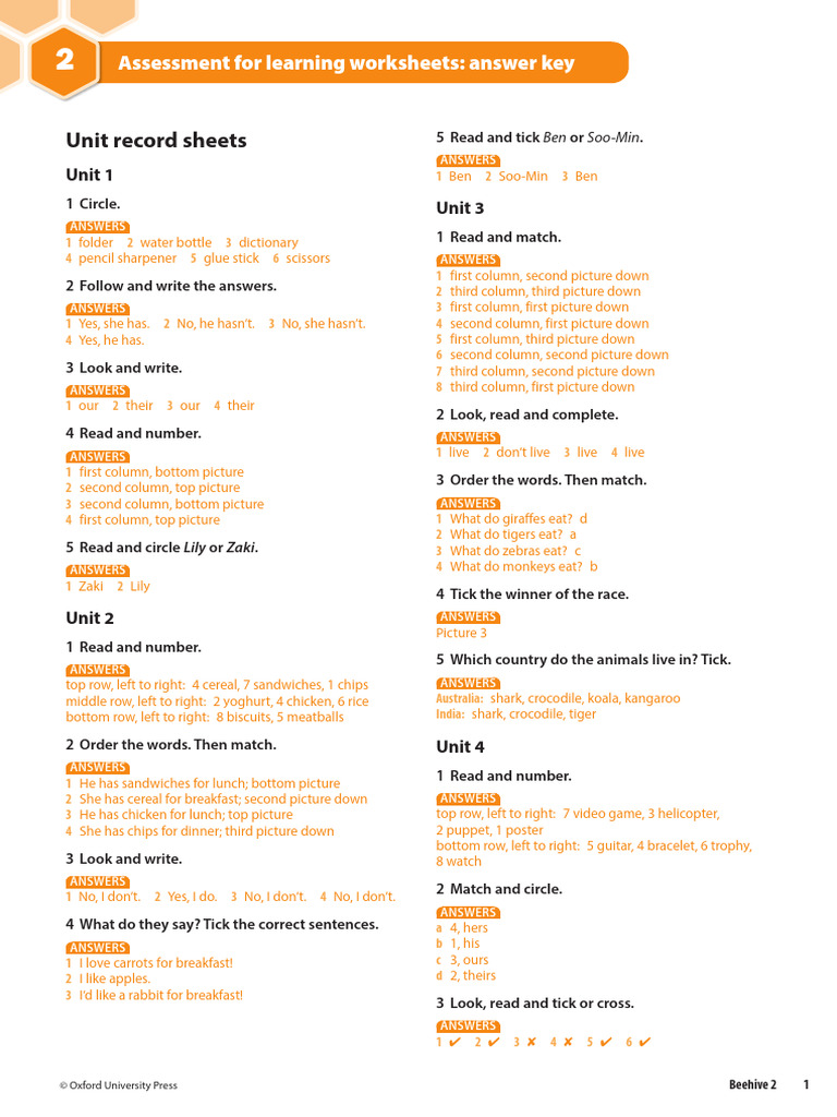 beehive2-assessment-for-learning-answers | PDF