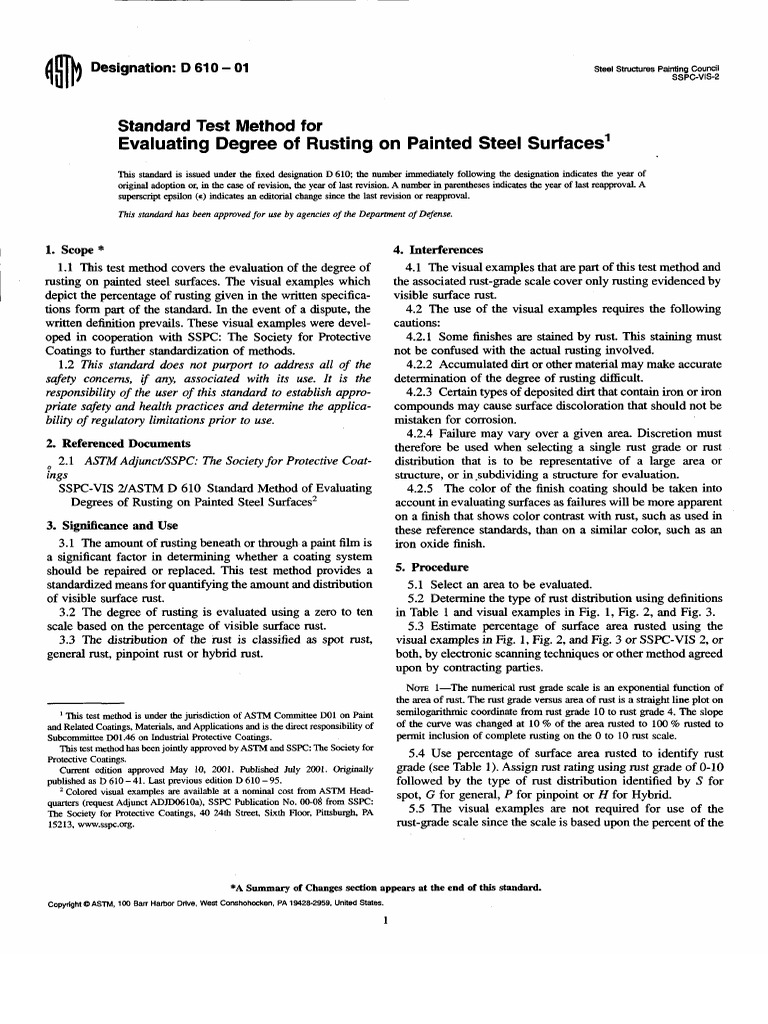 Astm D 610 - 2001 | PDF