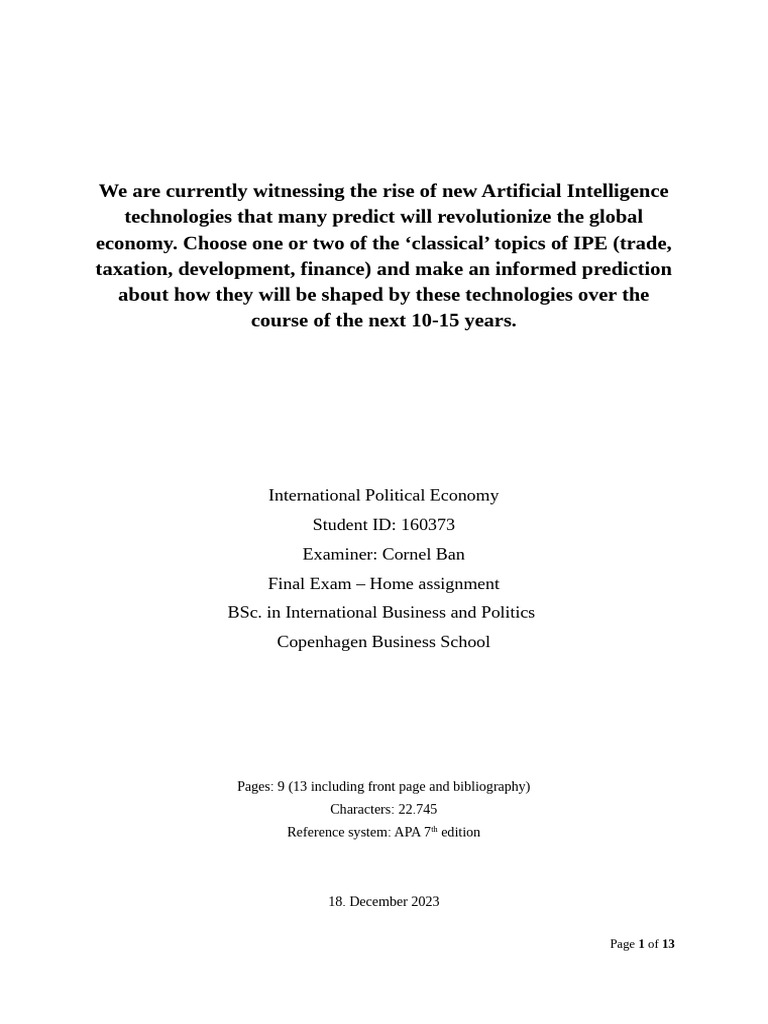 IBP IPE Final Exam | PDF