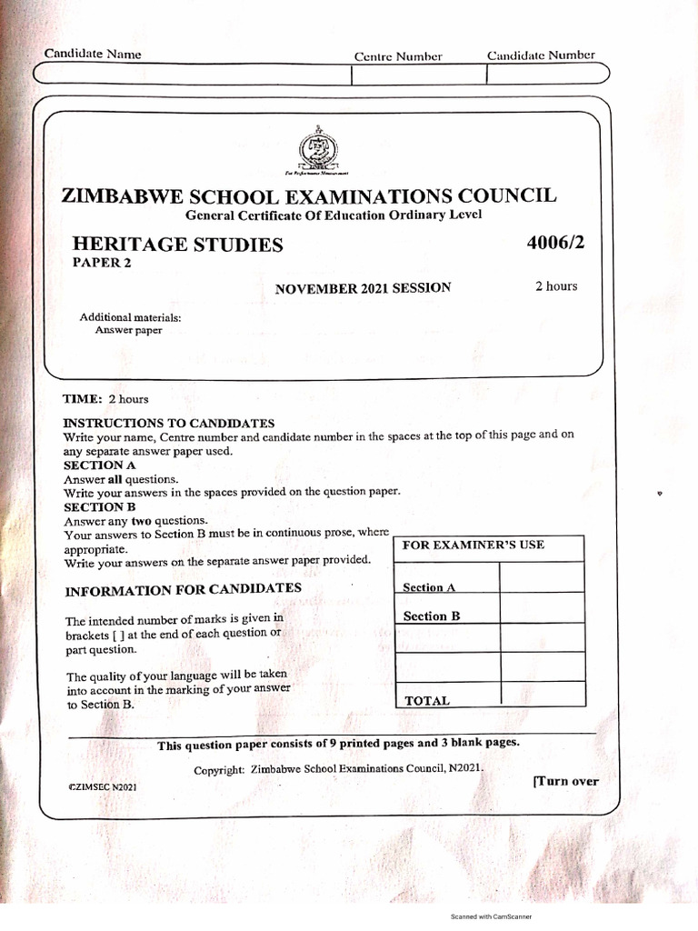 Heritage Paper 2 2021 | PDF