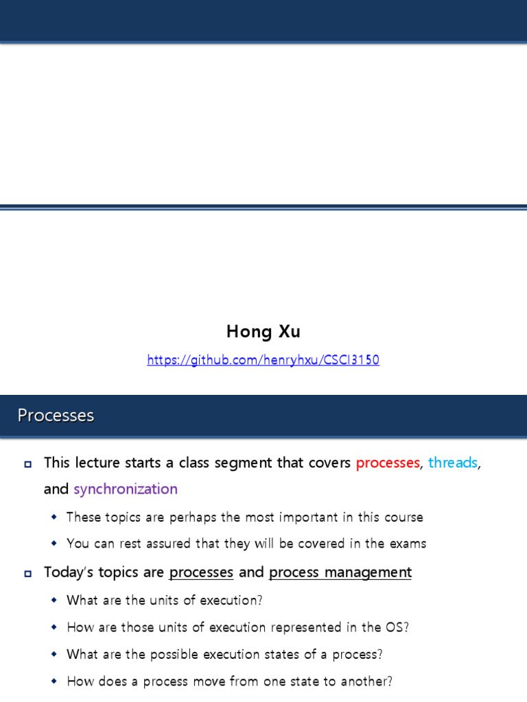 Lec3 Processes | PDF