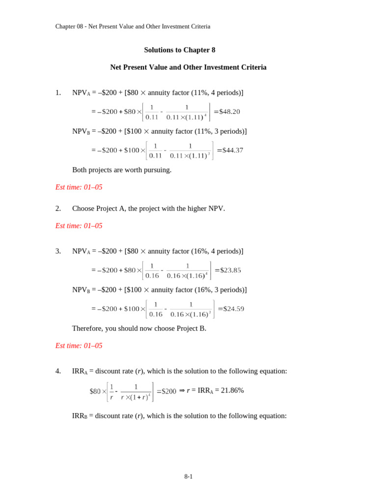 Chapter 8 - Solution Manual | PDF