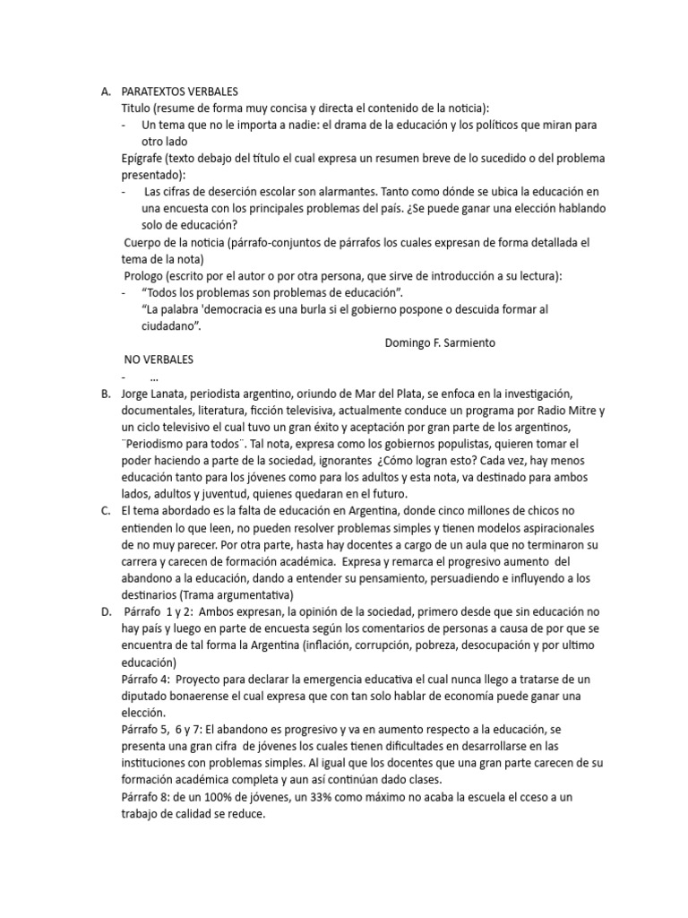 Paratextos Verbales | PDF