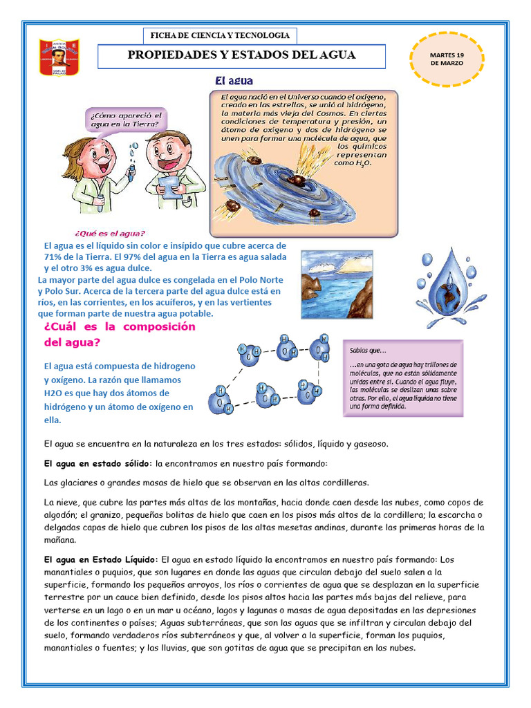 Ficha Cyt Mart 19 Propiedades y Estado Del Agua | PDF