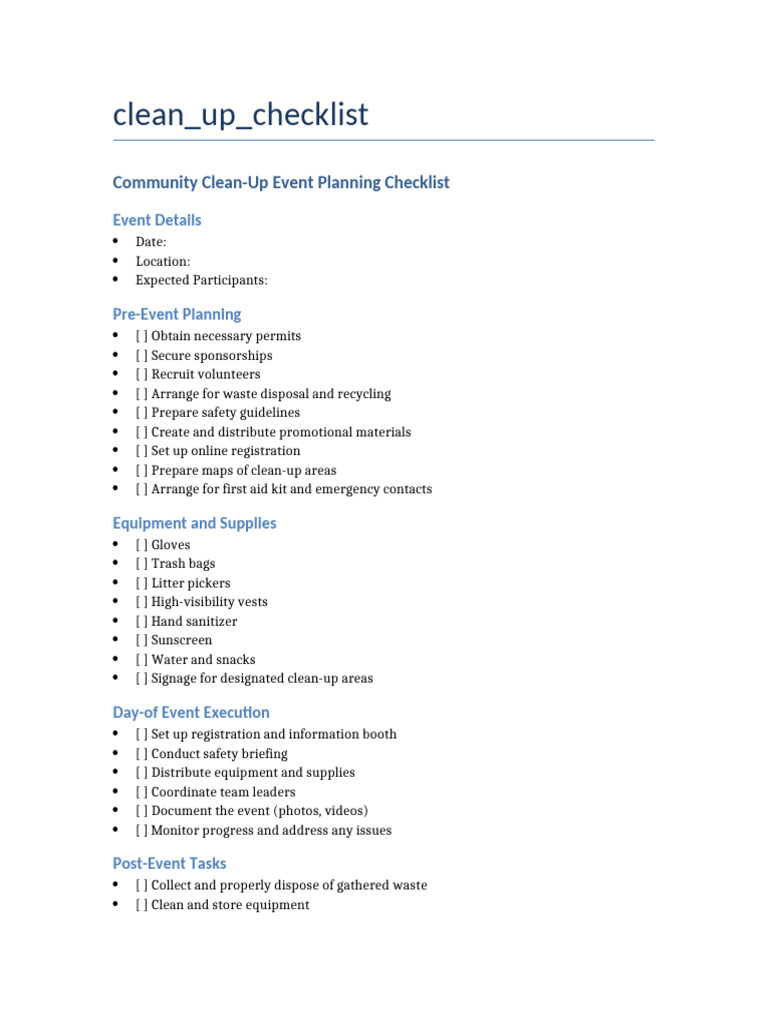 clean_up_checklist | PDF