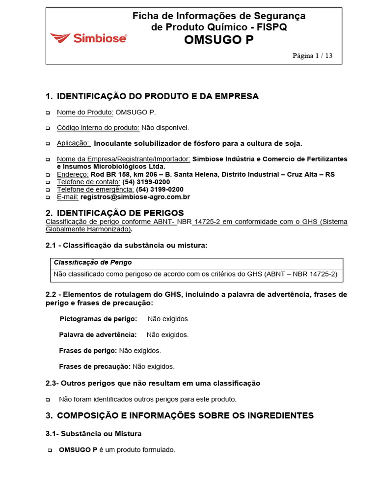 FISPQ_OMSUGO-P | PDF