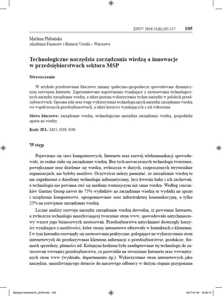 Technologiczne Narzędzia Zarządzani | PDF