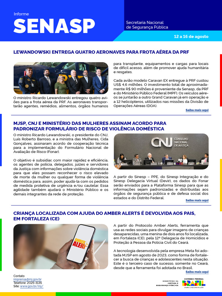 Informe Senasp 16 08.24 | PDF