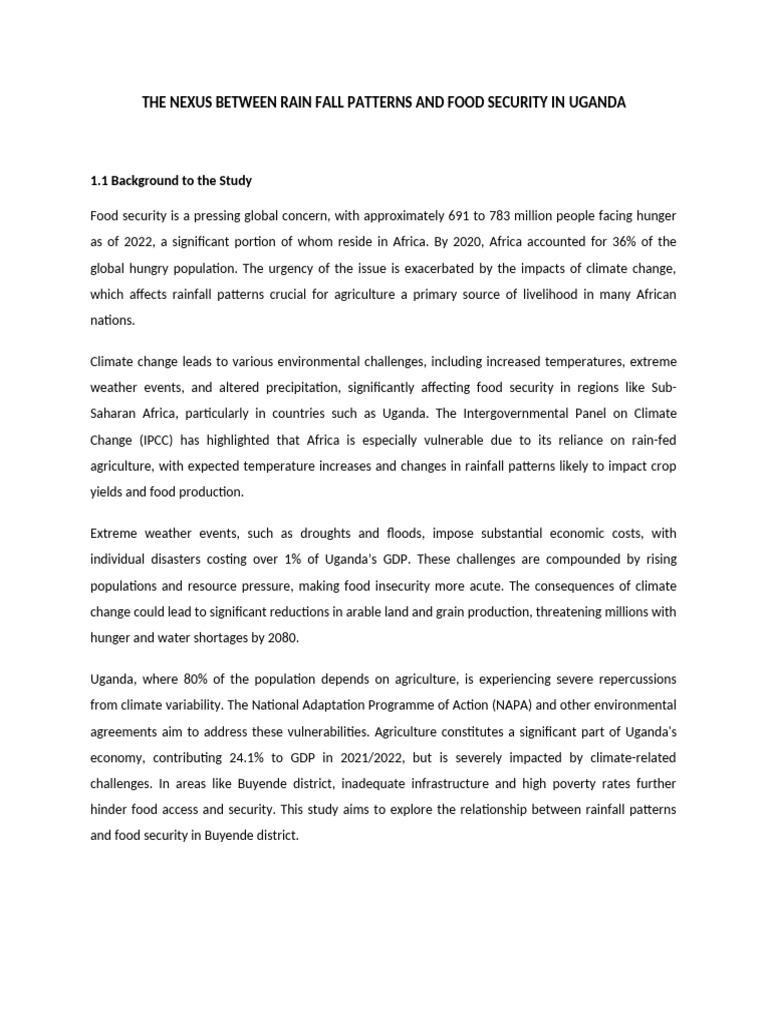 Concept Note On Climate Change | PDF | Food Security | Sampling ...
