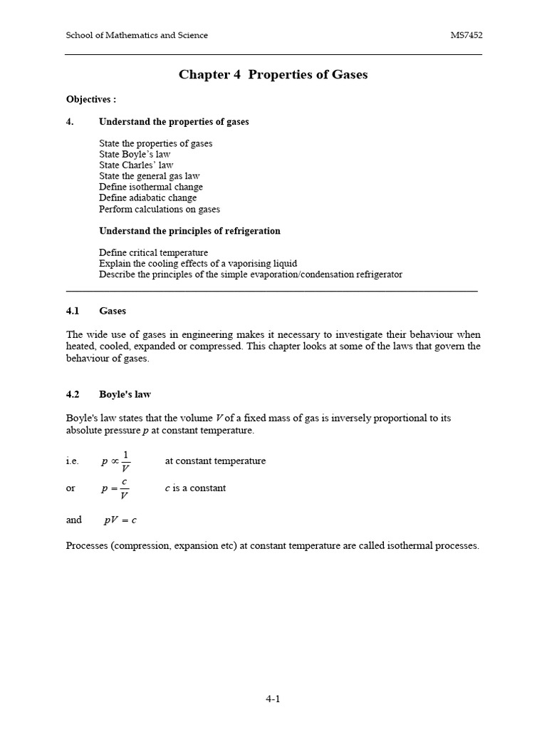 Ch4 Properties of Gases | PDF