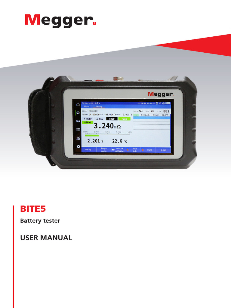 Megger Bite5 Battery Tester User Manual | PDF