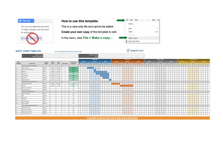 GANTT CHART TEMPLATE - Gantt Chart Template | PDF