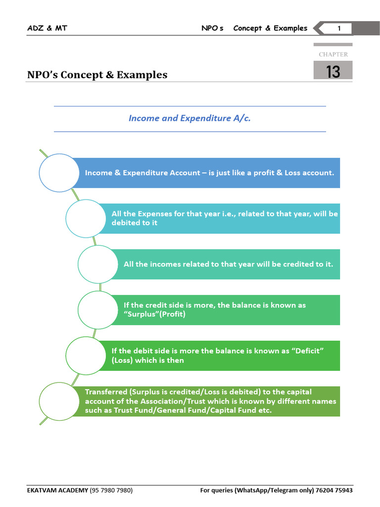 CH 13 - NPOs - Concept & Examples Set - 2023 - 230318 - 191413 | PDF
