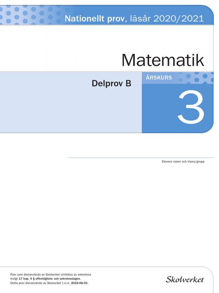 Np3 2021 Ma Delprov B | PDF