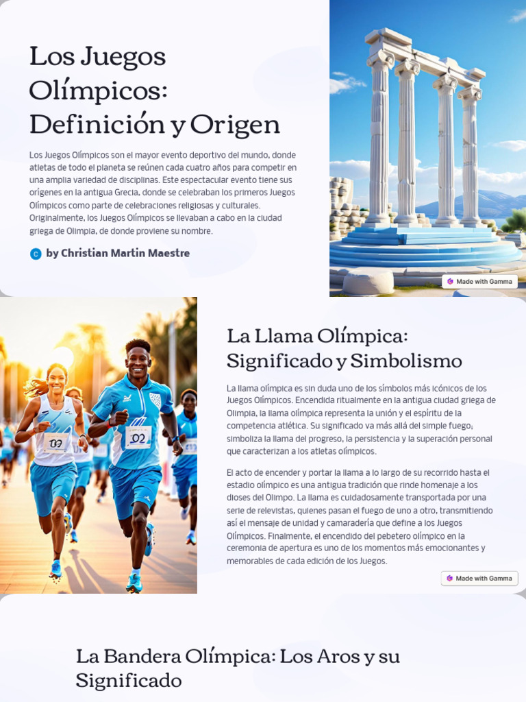 Los Juegos Olimpicos Definicion y Origen | PDF