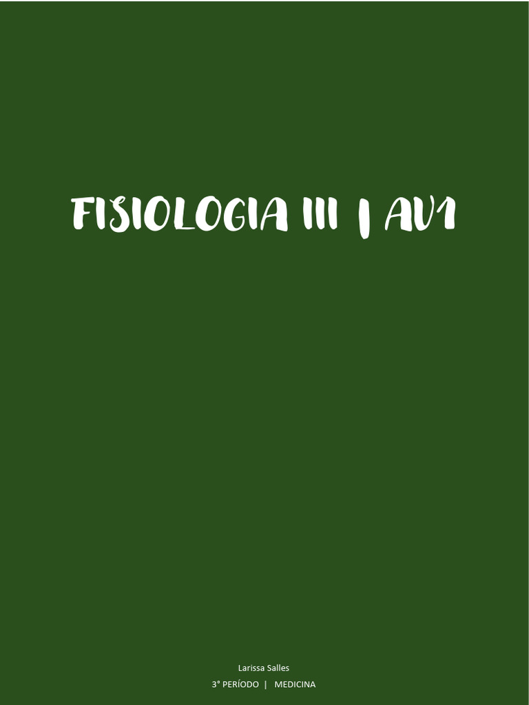 Fisiologia Iii Av1 | PDF