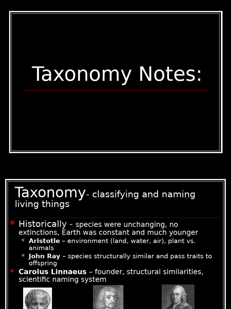 Taxonomy Notes | PDF