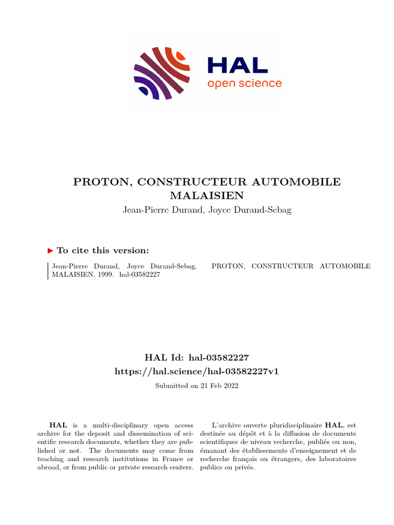 Proton, Constructeur Automobile Malaisien: Jean-Pierre Durand, Joyce ...