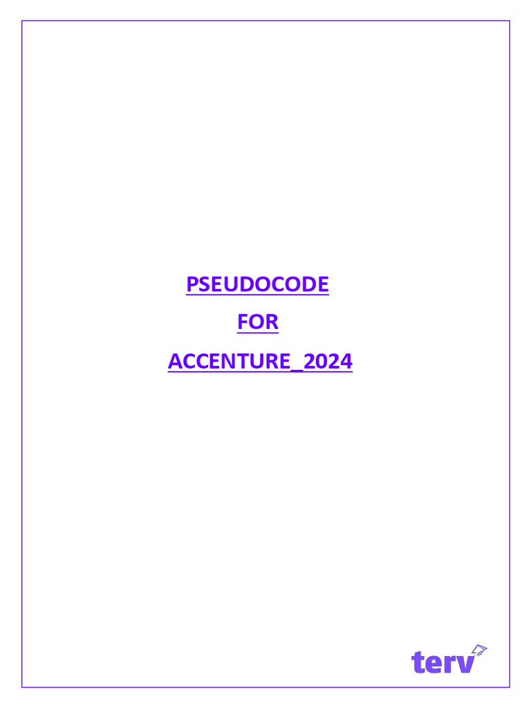 Accenture Pseudocode | PDF