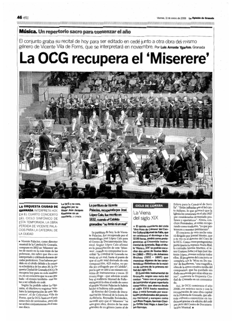 La OCG Recupera El Miserere | PDF