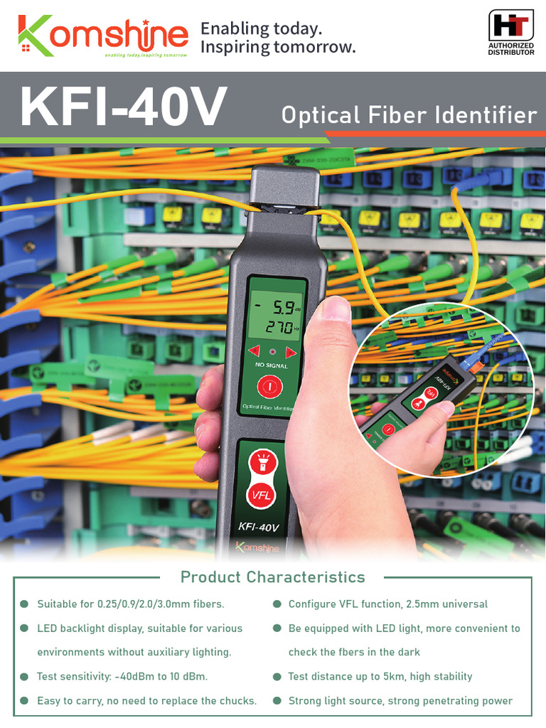 Kfi-40v Digital Optical Fiber Identifier Komshine Kfi-40v 2024 | PDF