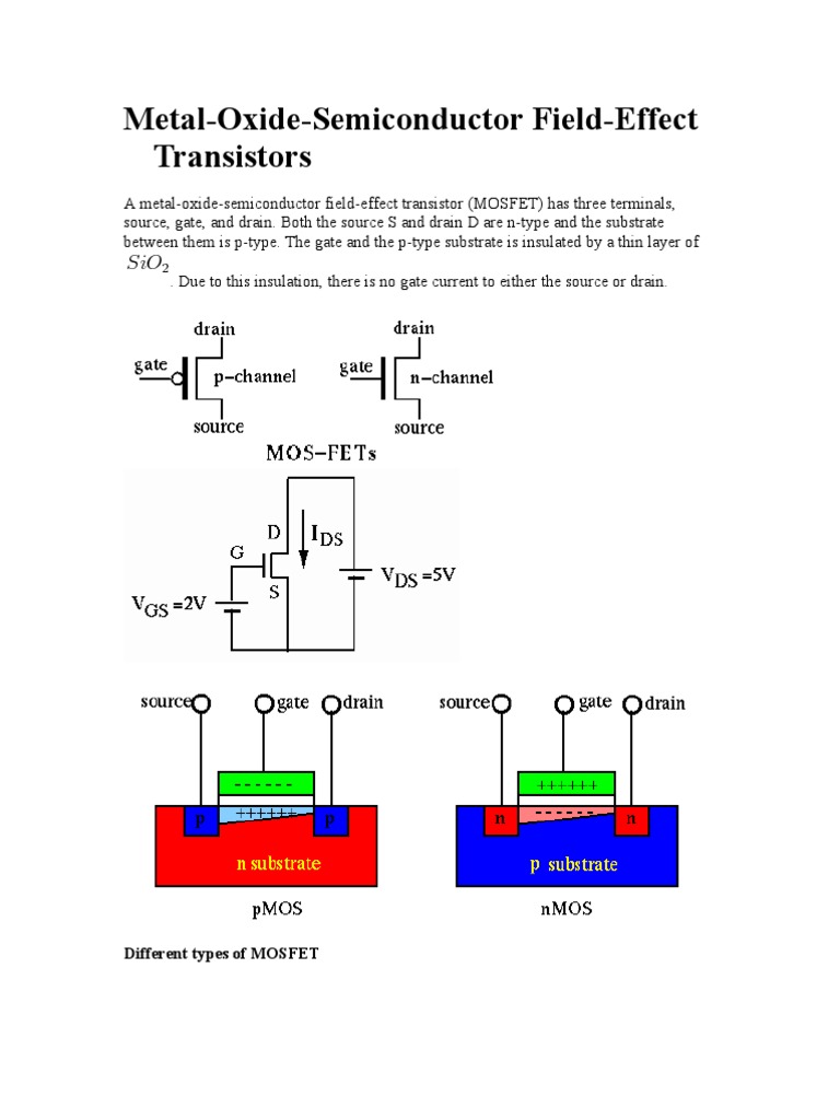 Mosfet Notes Pdf Field Effect Transistor Mosfet