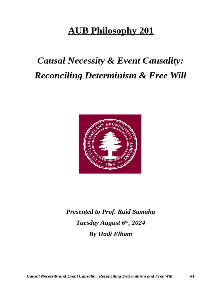 Event Causality and Causal Necessity Paper | PDF