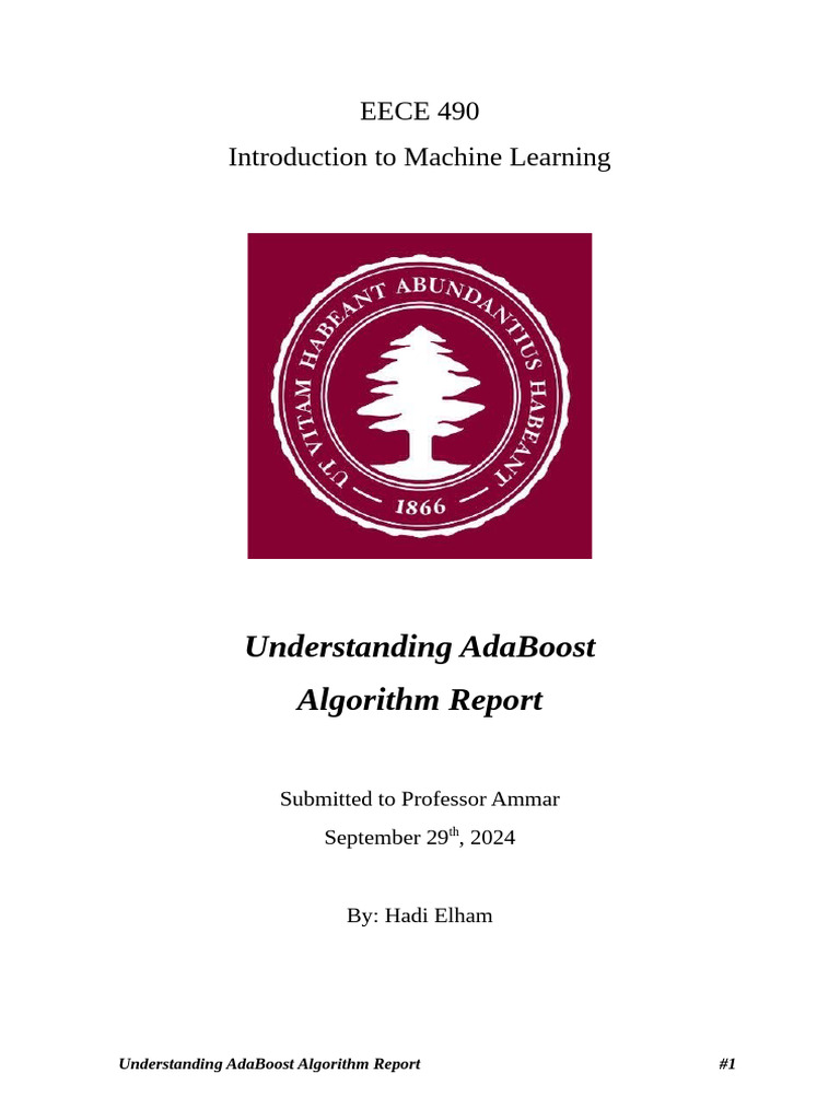 AdaBoost Report | PDF