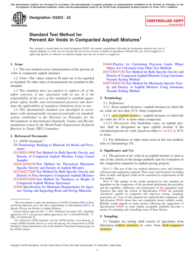 Astm D3203 - 22 | PDF