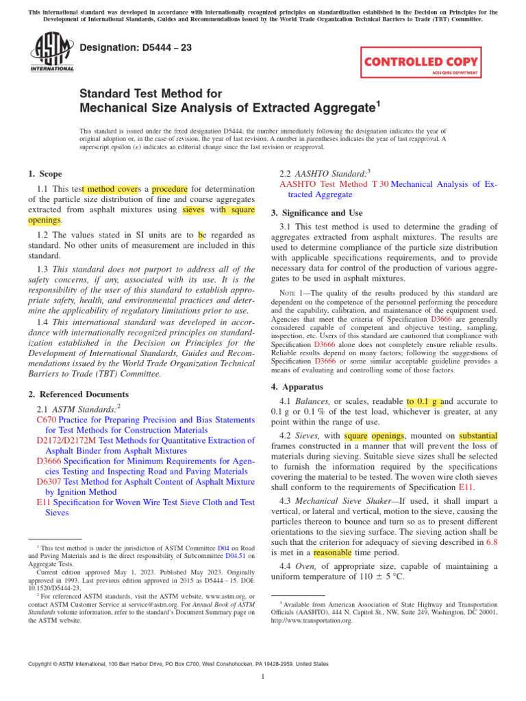 Astm D5444-23 | PDF