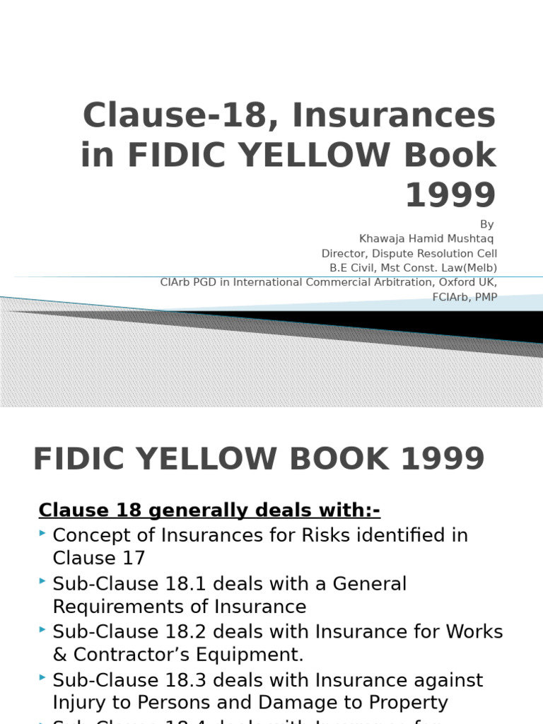 Presentation On Clause 18, Insurances | PDF