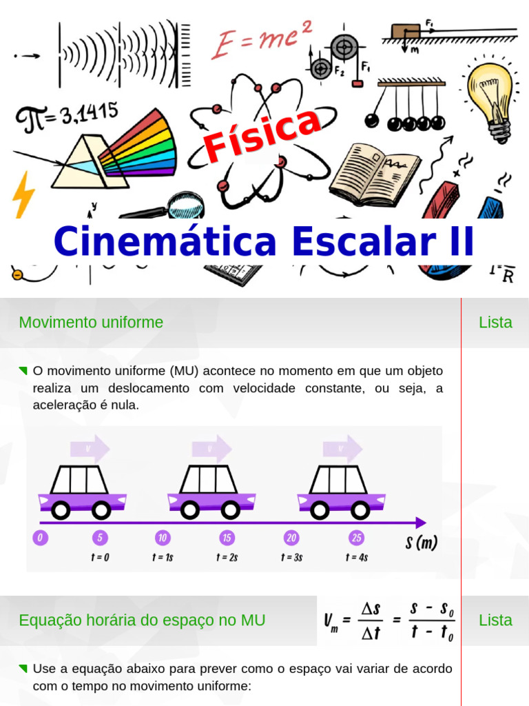 3 - Cinemática Escalar II | PDF