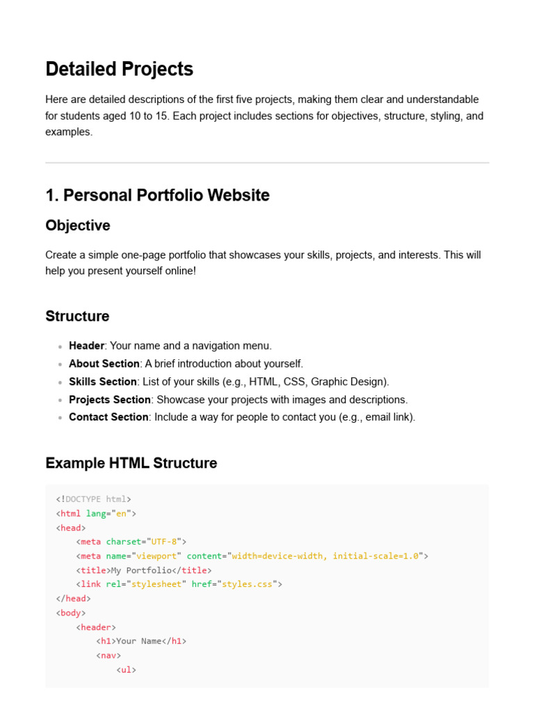 Detailed Projects | PDF