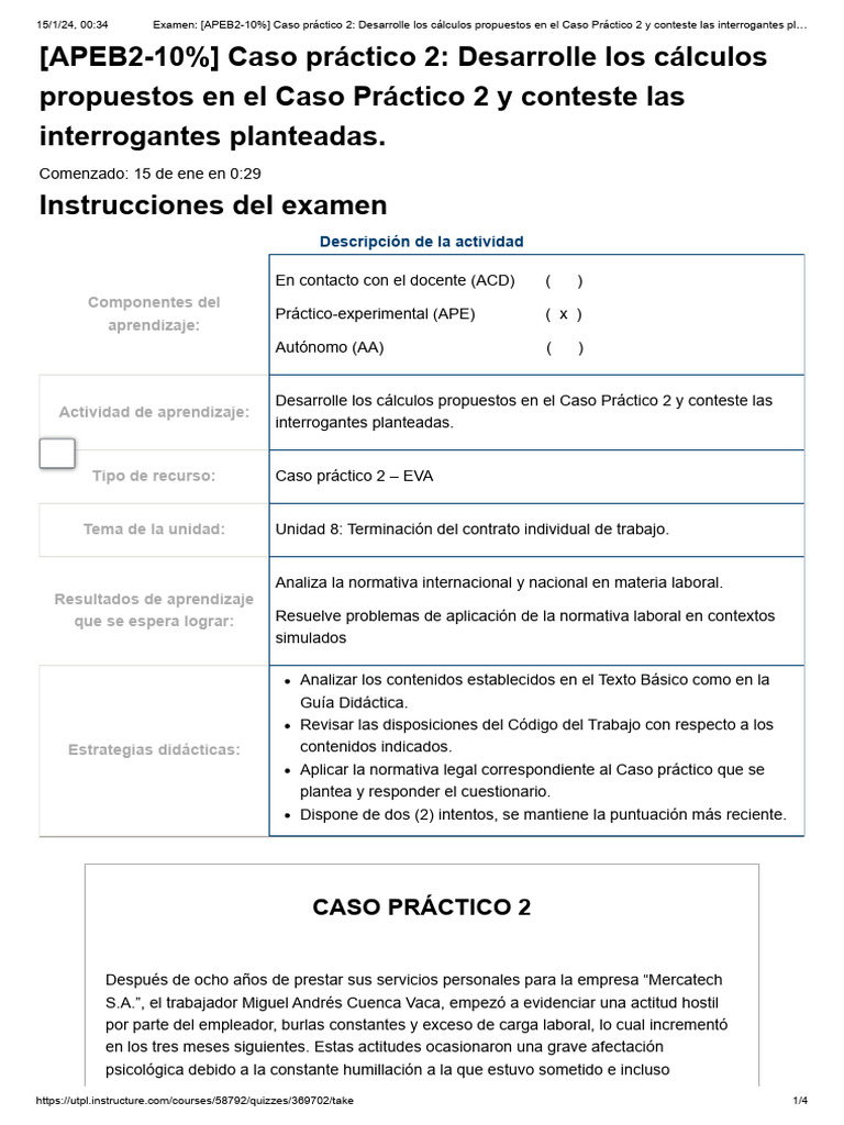 Examen - (APEB2-10%) Caso Práctico 2 - Desarrolle Los Cálculos Propuestos en El Caso Práctico 2 ...