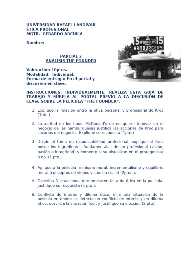 Guía Película The Founder Pdf