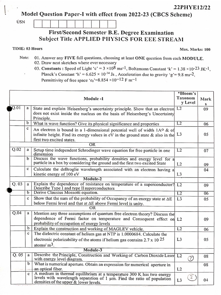 EEE Stream Physics Model QP (1) - 240707 - 130604 | PDF