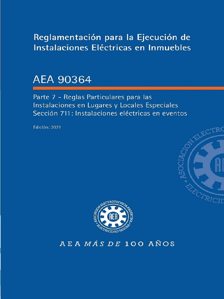 AEA 90364-7-711 (2021) - Instalaciones Eléctricas en Eventos | PDF