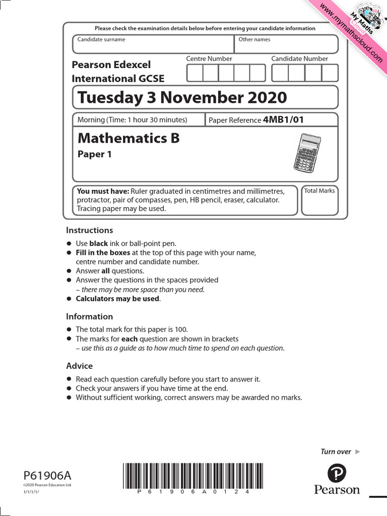 Igcse B November 2020 Paper 1 | PDF