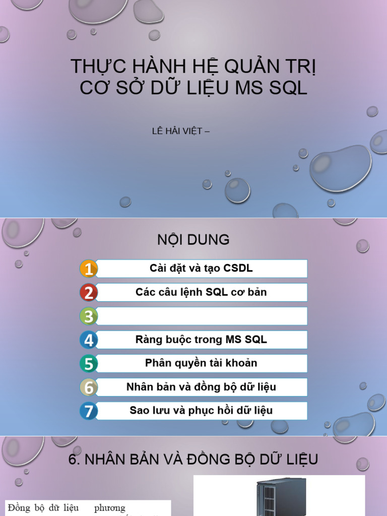 Thuc Hanh MS SQL Server - 6 - Nhan Ban Dong Bo DB | PDF