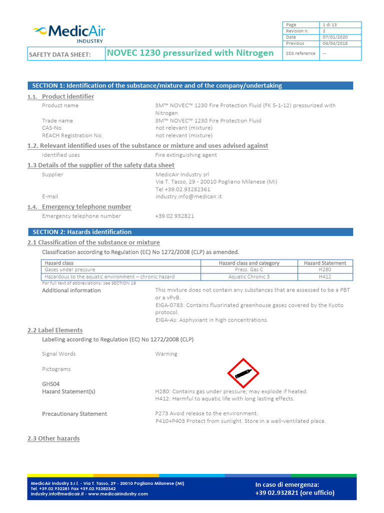 1065-NOVEC-1230-pressurized-with-Nitrogen-ENG | PDF