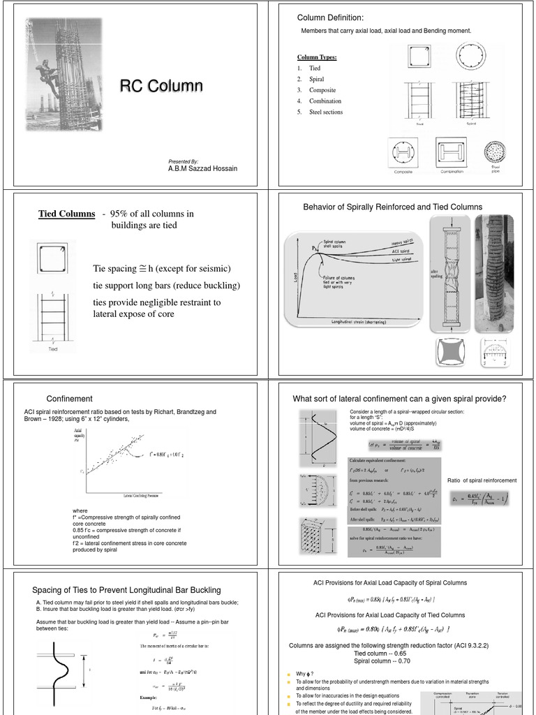 Concrete Column Presentation | PDF | Buckling | Column