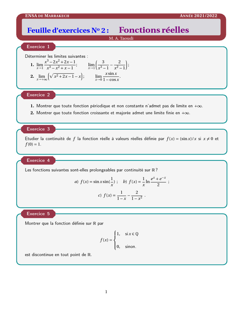 TD3 Fonctions 2021 | PDF