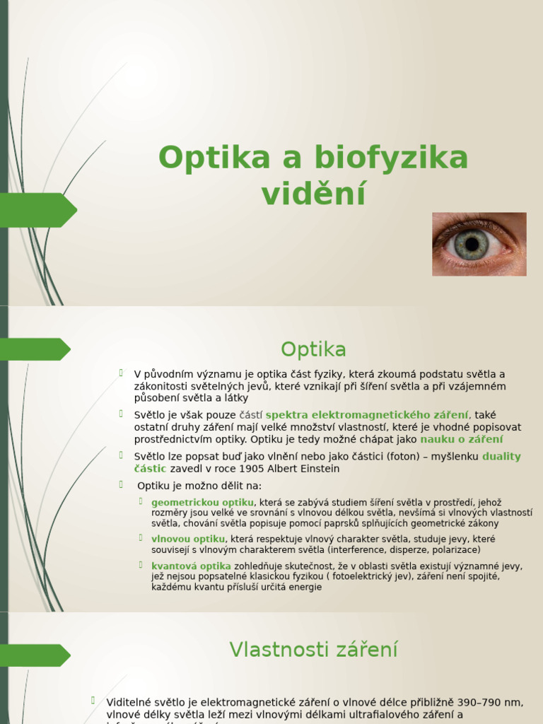 007 Optika A Biofyzika Videni | PDF