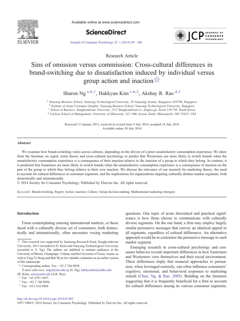 Sins of Omission Versus Commission | PDF