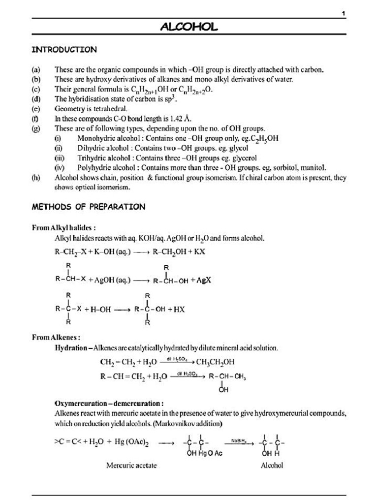 Alcohol Phenol Ethers And Oxidation 1 Pdf