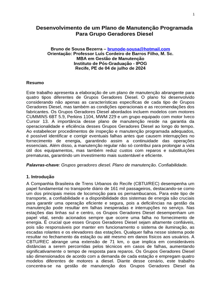 TCC PM CBTU GERADORES 039 - Bruno Final - LC | PDF